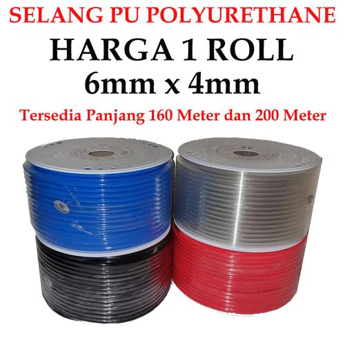 Jual Selang Pu 6 mm x 4 mm selang pneumatic 6mm ( POLYURHETANE ) harga ...
