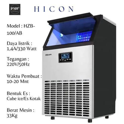 Jual HICON HZB-100 Ice Cube Maker Machine 100kg/Day Mesin pembuat Es Batu Kristal Big Capacity ...