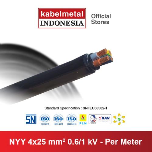 Jual Kabel Metal - Kabel NYY 4x25 mm Per Meter Tufur Outdoor Kawat KMI SNI - Jakarta Timur ...