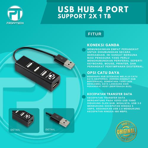 Promo Usb Hub 4 PORT. Usb 2.0 ProffTech. Original. - Jakarta Pusat ...