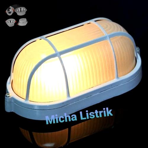 Jual Kap Lampu Kapal Dinding Oval Besar E27 Outdoor/ Kap Ball Ice OVAL ...