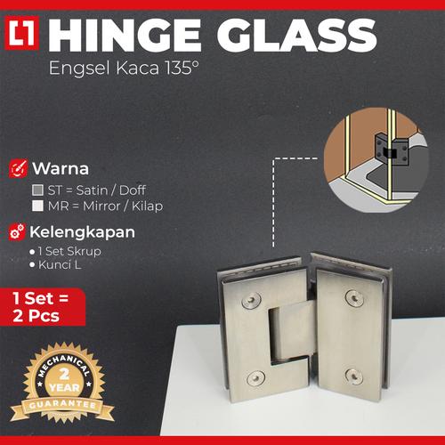Promo WELDOM Shower Hinge Glass Door Engsel Pintu Kaca 135 Kamar Mandi Stainless - Mirror ...