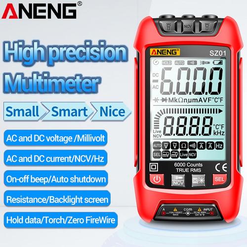 Jual SZ01 Multimeter Digital, 6000 hitungan DC/AC, penguji resistensi ...