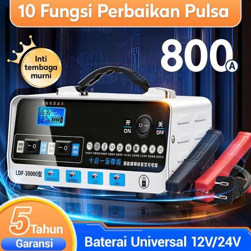 Jual ADA Ready [COD] 800A Car Battery Charger Aki Otomatis Smart Intelligent Auto Repair Mobil ...