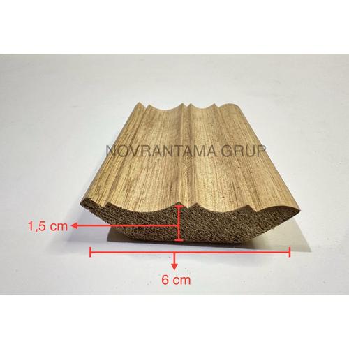 Jual Lis Profil Kayu Meranti AR 01B (6x1,5cm) / Lis Kayu Moulding ...