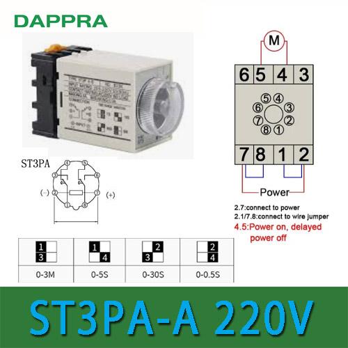 Jual ST3P A - A ST3PA-A ST3 220V AC On Relay delay timer + Socket SD21 ...