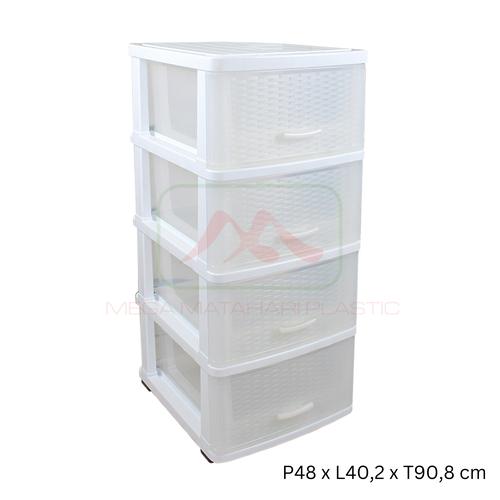 Jual Lemari / Laci plastik bening susun 4 Vestby 5335-4L Claris ...