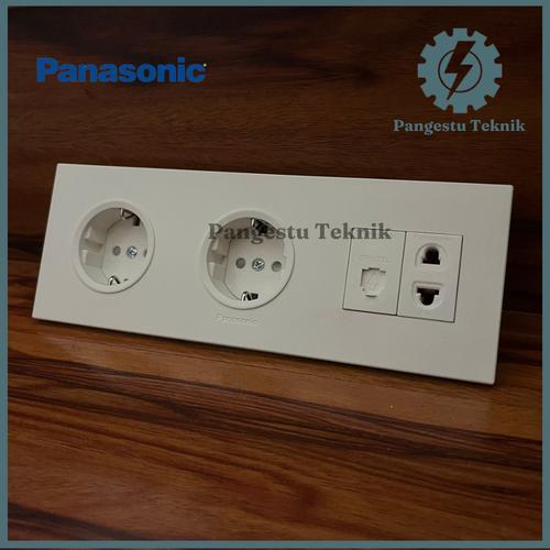 Jual Panasonic Double Stop Kontak + Modul Telepon + Stop Kontak ...