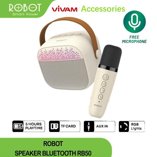 Jual ROBOT RB50 Wireless Bluetooth Speaker Karaoke Portable With Mic ...