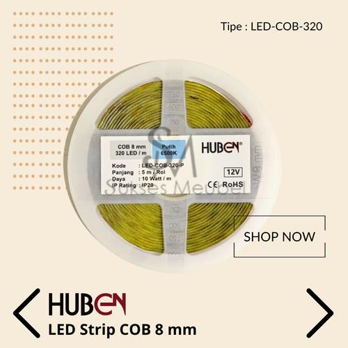 Jual LED-COB-320 - HUBEN / LAMPU LED STRIP COB 8 MM HUBEN - Putih ...