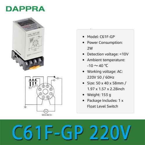Jual C61F-GP C61F GP AC 220V floatless level relay Dangan socket SD22 ...