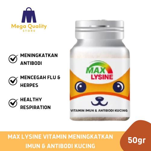Jual Max Lysine Vitamin Meningkatkan Imun dan Antibodi Kucing 50gr ...
