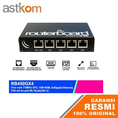 Jual ** Mikrotik RB450Gx4 Router Indoor RouterOS ** - Kota Surabaya ...
