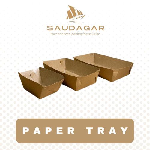 Jual Paper tray makanan / piring kertas bahan kraft laminasi - Tray ...