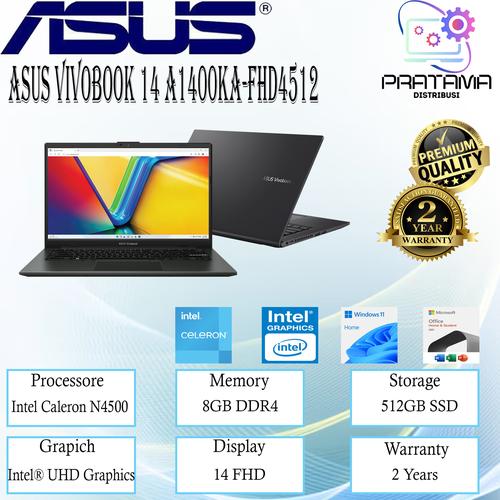 Jual ASUS VIVOBOOK 14 A1400KA Intel Celeron N4500 8GB DDR4 512GB SSD ...