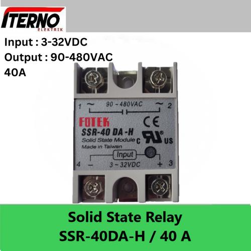 Jual Solid State Relay SSR-40DA-H Fotek SSR40DAH 40A - Kota Tangerang - ITERNO ELEKTRIK | Tokopedia