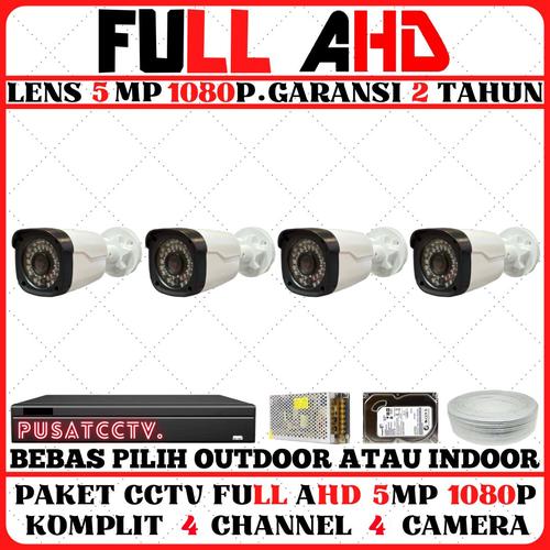 Jual PAKET CCTV 4 CHANNEL 4 CAMERA FULL AHD IR SONY 5MP 1080P KOMPLIT ...
