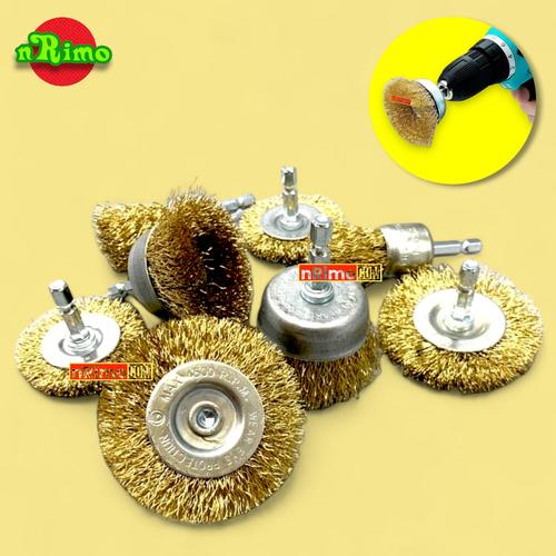 Jual Mata Bor Sikat Kawat Wire Brush Drill Attachment Alat Pembersih ...