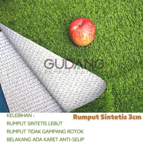 Promo RUMPUT SINTETIS 3CM PREMIUM RIMBUN,PADAT,SUPER EMPUK (White) UKURAN 2MX2M - Jakarta Utara ...