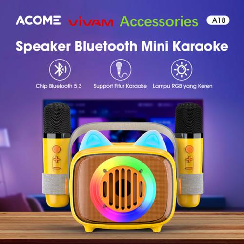 Jual ACOME A18 Speaker Mini Bluetooth Portable Karaoke RGB with 2 ...