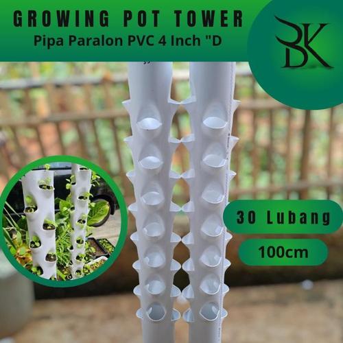 Jual GROWING POT TOWER 30 LUBANG TANAM 1 meter Vertikal vertikultur ...