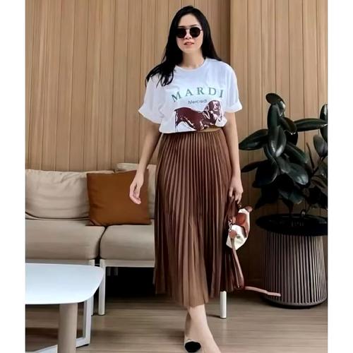 Jual Rok Plisket Midi / Rok 7/8 / Plisket Premium / Pleated Skirt / Rok ...