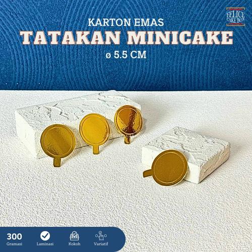 Jual TATAKAN EMAS BULAT MINI CAKE 5,5 CM / ALAS KUE MINI - White ...