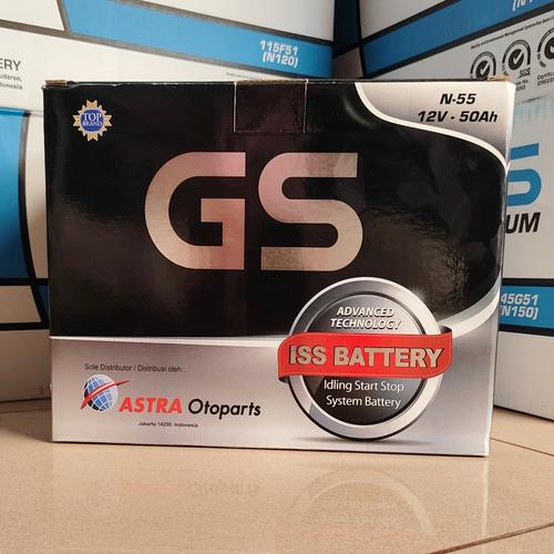 Jual AKI MOBIL N-55 GS ASTRA ISS BATTERY N55 Idling Start Stop System ...