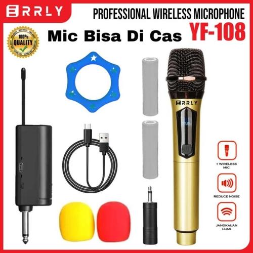 Jual ** Mic Microphone Karaoke Profesional Wireless MIC YF-108 UHF Single ** - ER 118 Gold ...