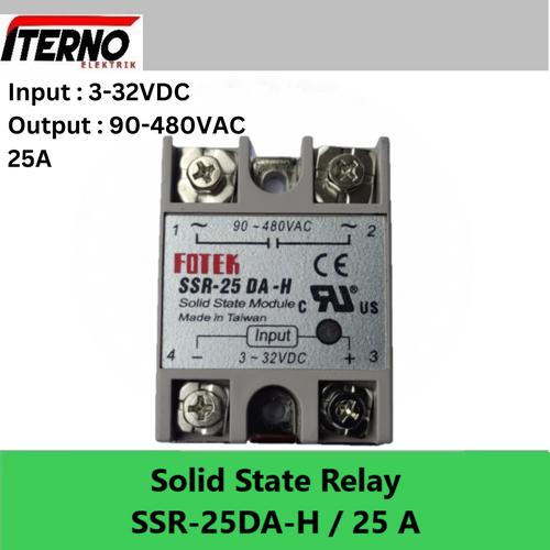 Jual Solid State Relay SSR-25DA-H Fotek SSR25DAH 25A - Kota Tangerang - ITERNO ELEKTRIK | Tokopedia