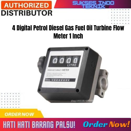 Jual 4 Digital Petrol Diesel Gas Fuel Oil Turbine Flow Meter 1 Inch ...