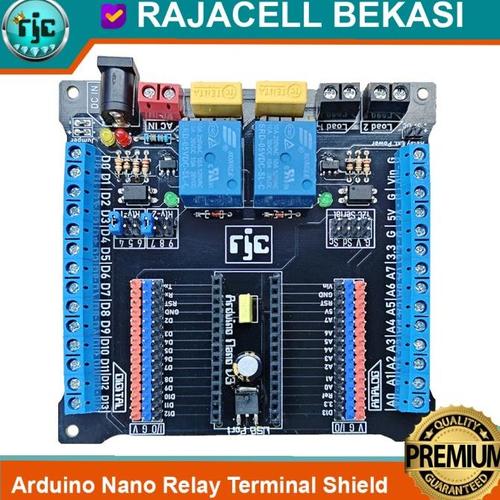 Jual ARDUINOO NANO V3 2CH RELAY SHIELD TERMINAL EXTENSION BASEBOARD DEV ...