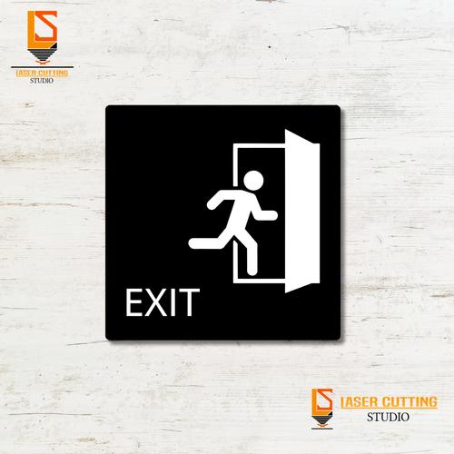 Promo Exit Sign Board Akrilik Penunjuk Arah Keluar - 20 x 20 cm - Kota ...