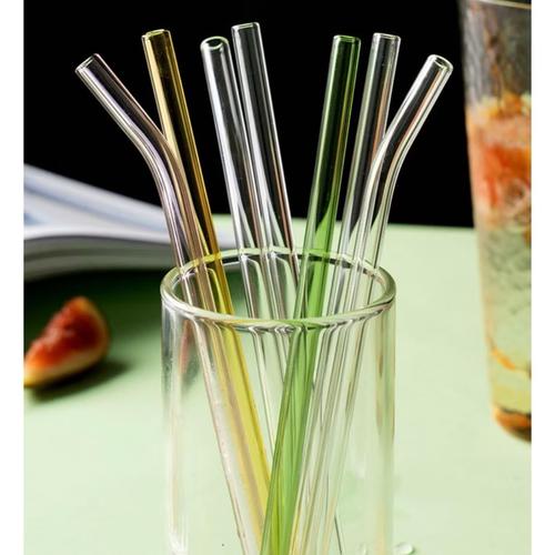 Jual Sedotan Kaca Premium Lurus Bengkok Transparan Anti Panas reusable ...