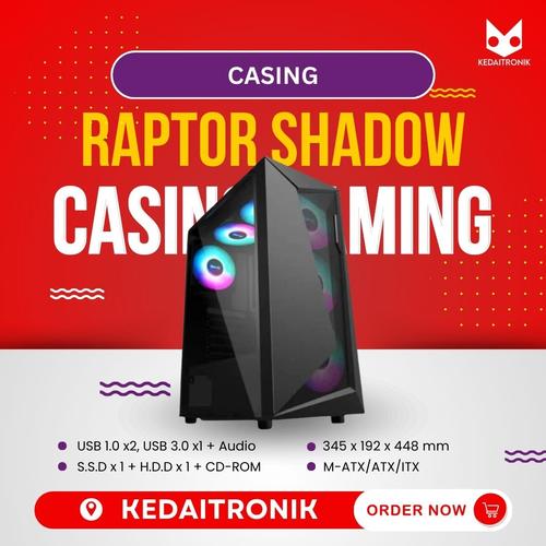 Jual Casing Gaming Power Up Raptor Shadow Ovale Madras Nebula Diamond 3Fan RGB PowerUp Case PC 3 ...
