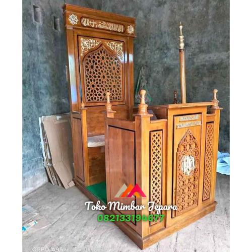 Jual Mimbar minimalis kayu jati mimbar modern dengan karpet - Kab ...