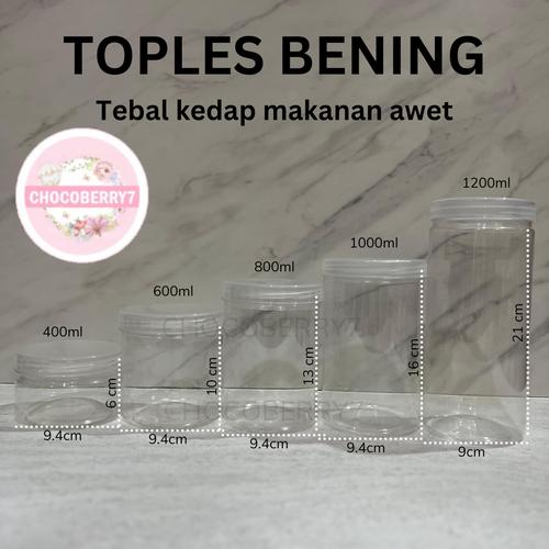 Jual Toples Tabung Plastik 400 600 800 1000 1200 ml - Jar Cylinder ...