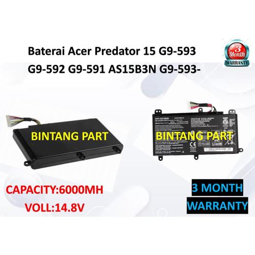 Jual Baterai Acer Predator 15 G9-593 G9-592 G9-591 AS15B3N G9-593-756Q - Jakarta Pusat - BINTANG ...