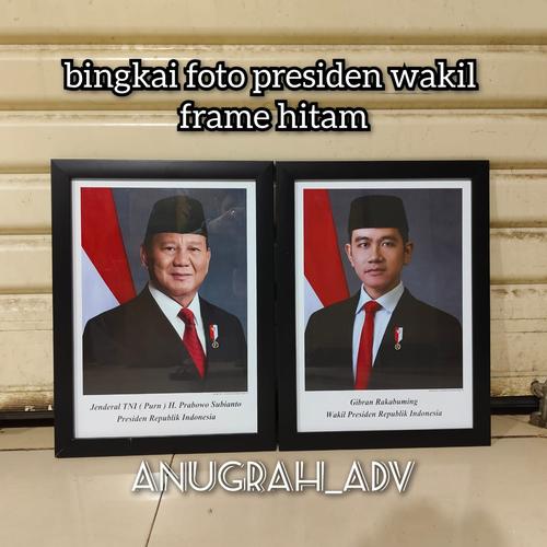 Jual bingkai | frame | figura hitam doff foto presiden dan wakil ...