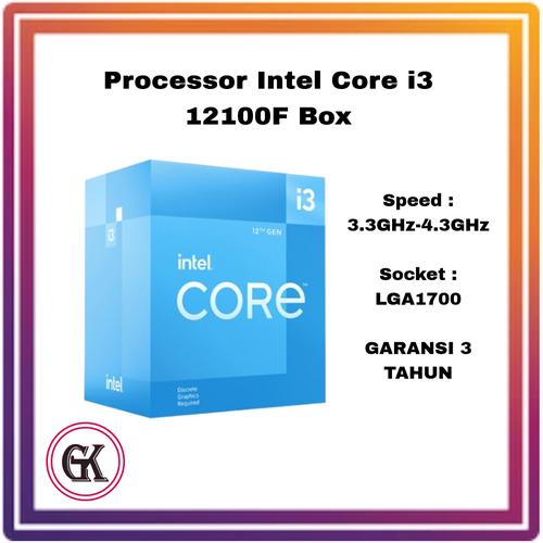 Jual PROCESSOR INTEL CORE i3 12100F BOX 3.30 GHz LGA 1700 GARANSI 3 ...