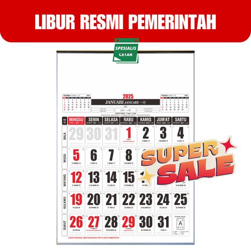 Promo KALENDER DINDING 2024 POLOS UKURAN BESAR 46 X 64 CM - KALENDER ...
