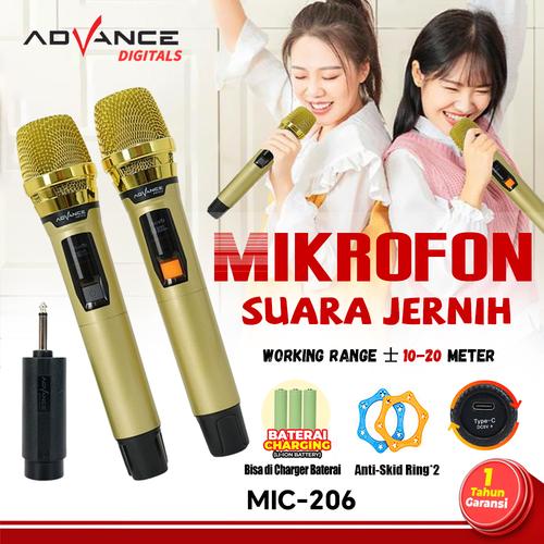 Jual Advance Microphone Wireless Professional MIC206 Bisa di charger ...