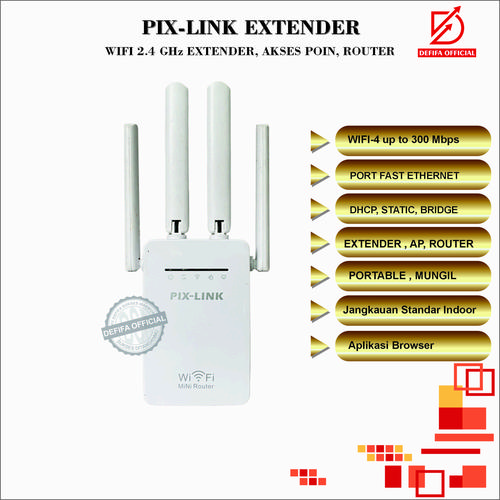 Jual Router Wifi Extender Repeater PIX-LINK 300Mbps Wireless - Putih ...
