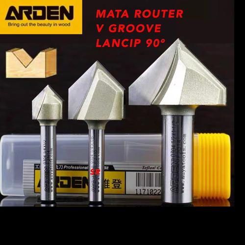 Jual Mata Profil/ Router V Groove Lancip 90 Derajat Shank 1/4" (6.35 mm ...