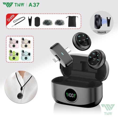 Promo TNW A37 Wireless Microphone 2-In-1 Clip On Mic Magnetic Mikrofon ...