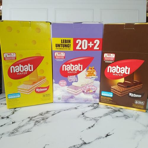 Jual NABATI WAFER BOX isi 20 pcs. 3 varian rasa Cokelat, Keju & Ubi ...