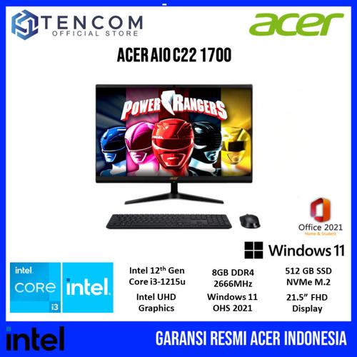 Promo AIO Acer C22-1700 Core i3 1215 8GB 512GB Windows 11 + Office 2021 ...