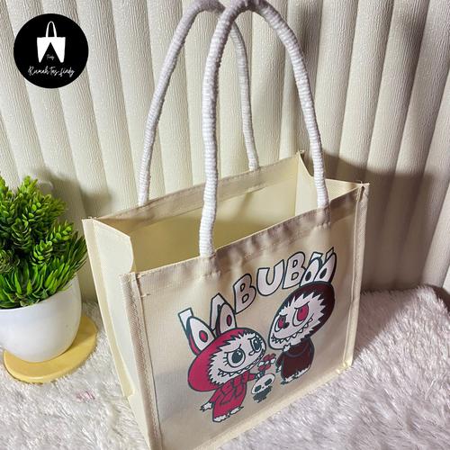 Jual TOTEBAG MINI LABUBU TALI SUMBU PUTIH - hitam labubu - Kab. Jombang ...