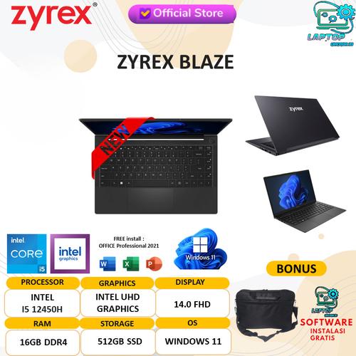Promo ZYREX BLAZE I5 12450H 16GB 512GB Windows 11 14.0FHD BackLight Keyboard Body METAL - UNIT ...