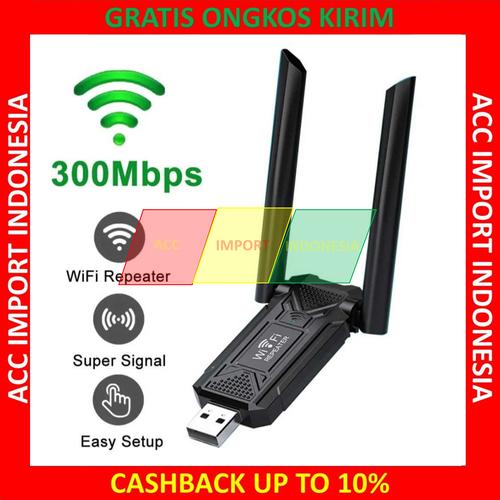 Promo Penguat Sinyal Wifi Rumah Kantor Dual Antena Wifi Range Repeater ...